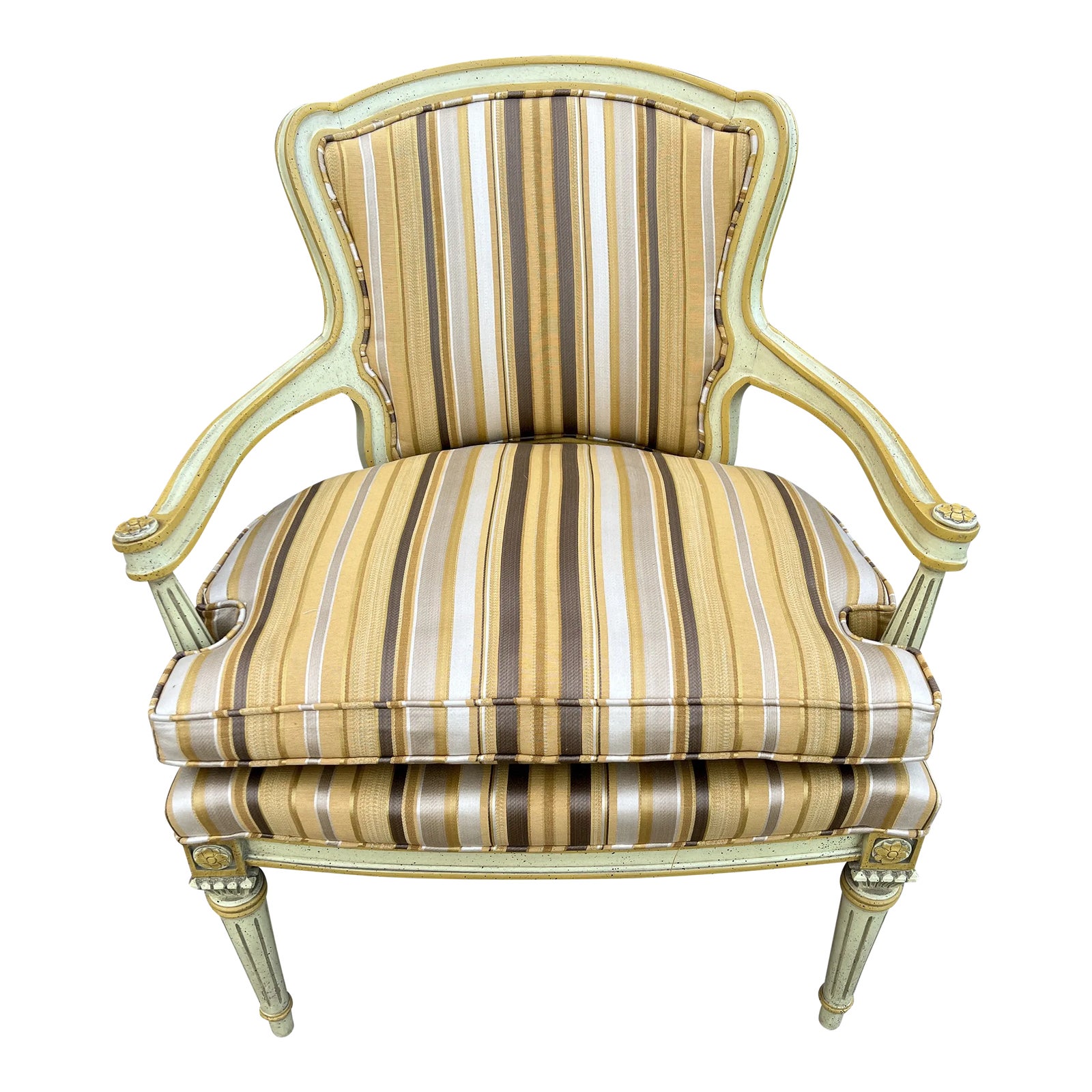 Vintage Hibriten French Style Bergere Chair | Chairish