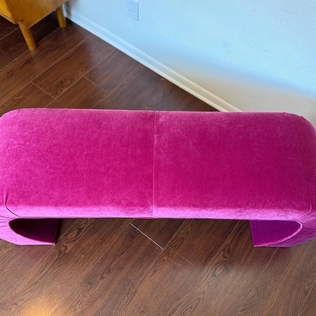 Hot Pink Post Modern Waterfall Bench, Circa 1980s | Chairish