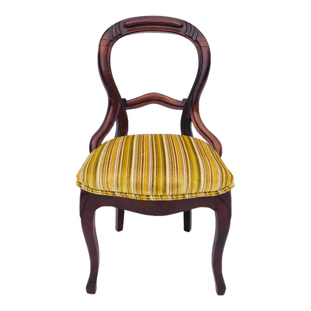 Victorian Balloon Back Solid Walnut Side Chair Chairish