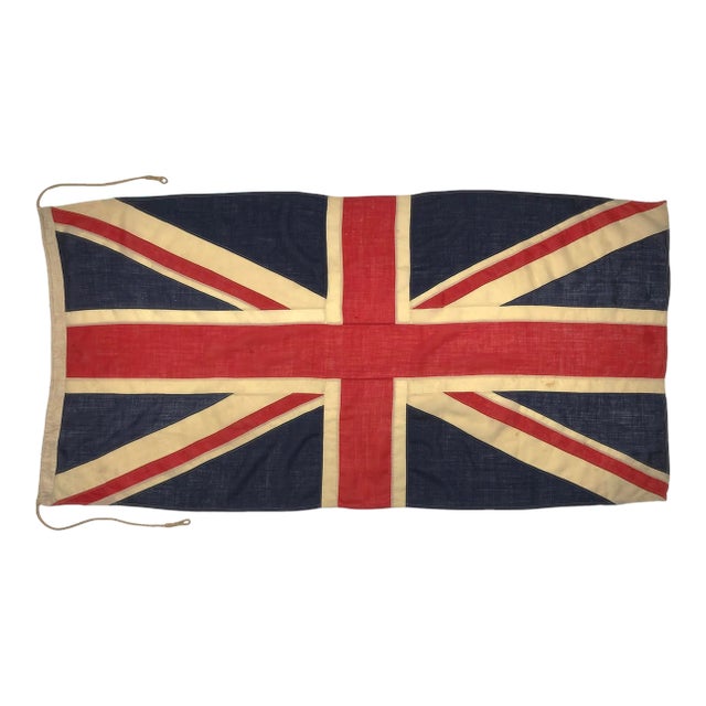 Large Vintage Wool Nautical Union Jack Flag | Chairish