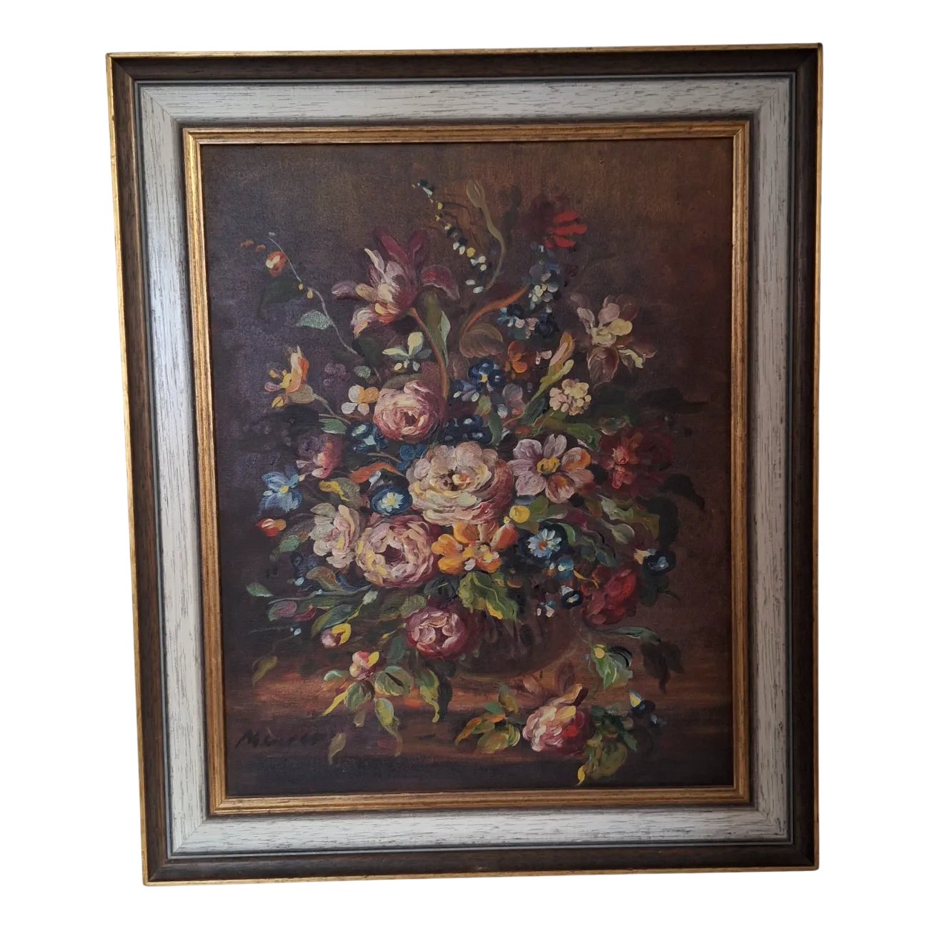 Lotte Meurer, Flower Still Life, 1970s, Oil on Canvas, Framed | Chairish