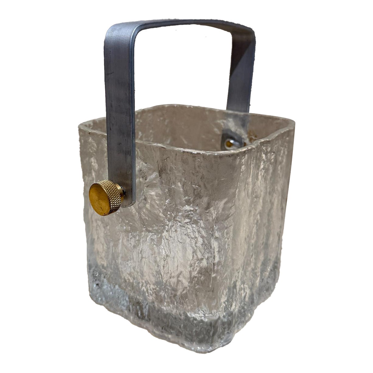 1960s Scandinavian Modern Small Crystal Ice Bucket | Chairish