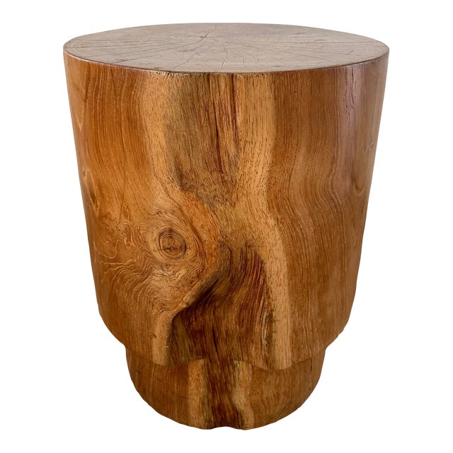 Teak Pedestal Side Table | Chairish