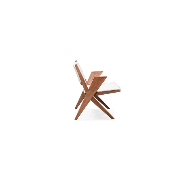 Vesta Clement White Linen Dining Chair | Chairish