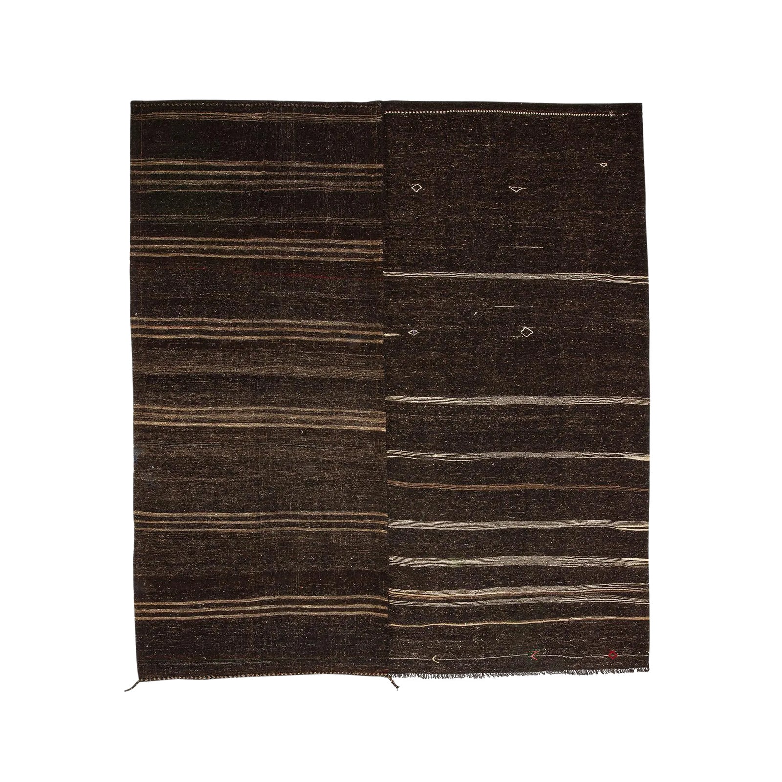 1960s Vintage Brown Kilim Rug-11′3″ × 12′9″ | Chairish