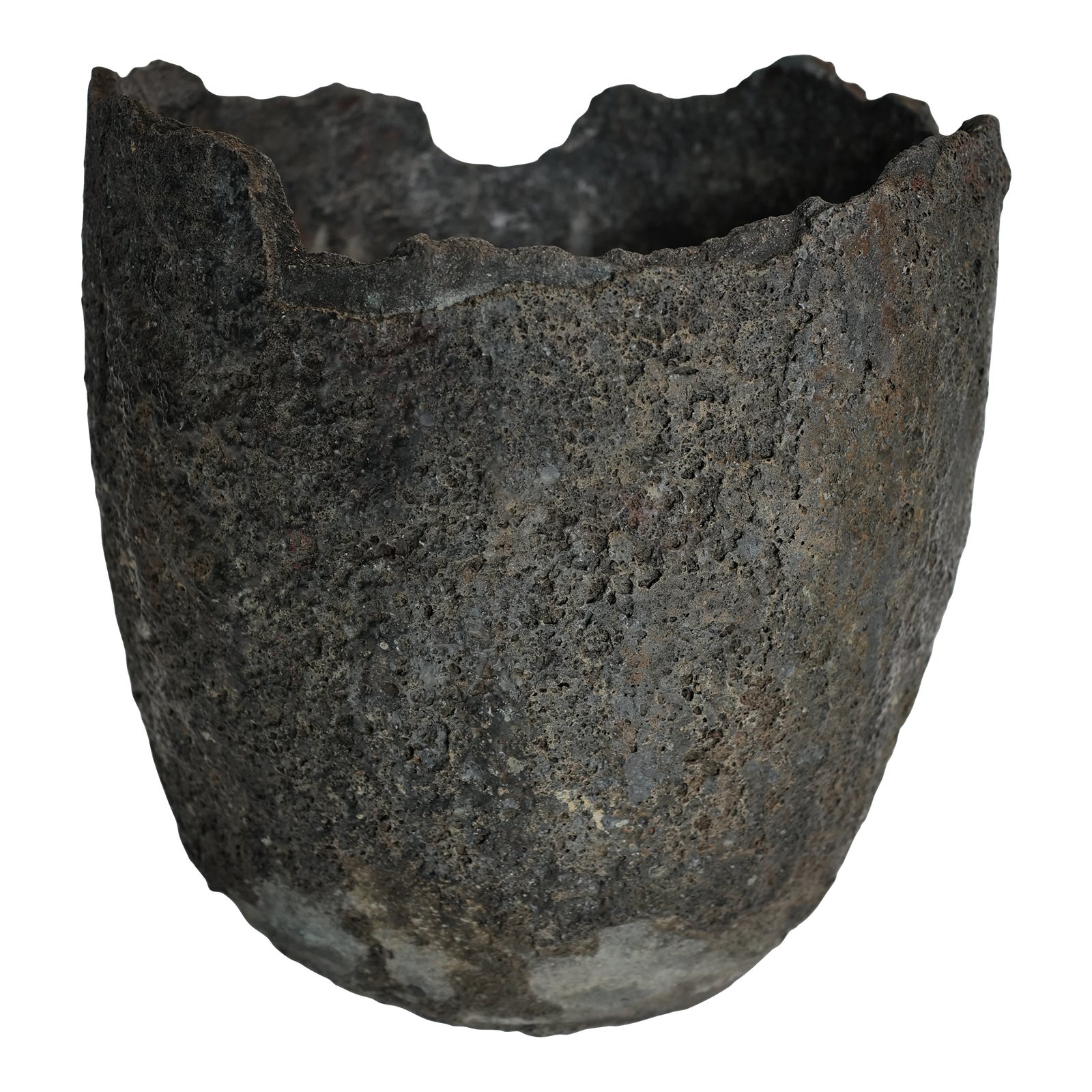 Vintage Brutalist Crucible Vessel Pot Planter | Chairish