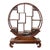 Chinese Wood Light Brown Table Top Round Small Curio Display Stand ...
