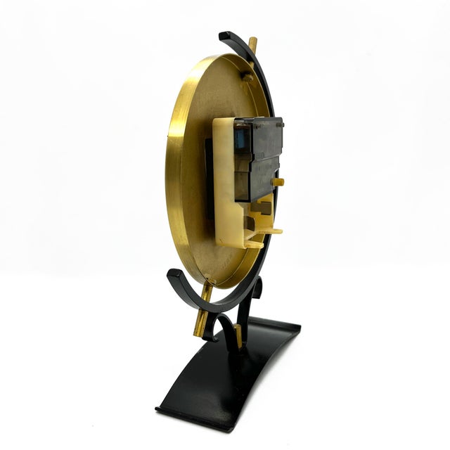1970s Modernist Brass Mantel Clock, Weimar Germany | Chairish