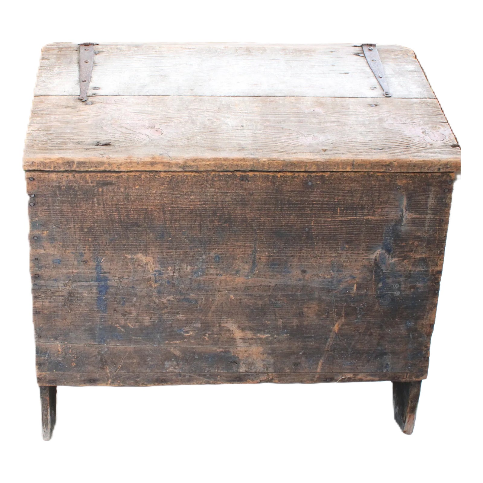1850's French Equestrian/Horse Grain Feed Bin/Slope Lid | Chairish