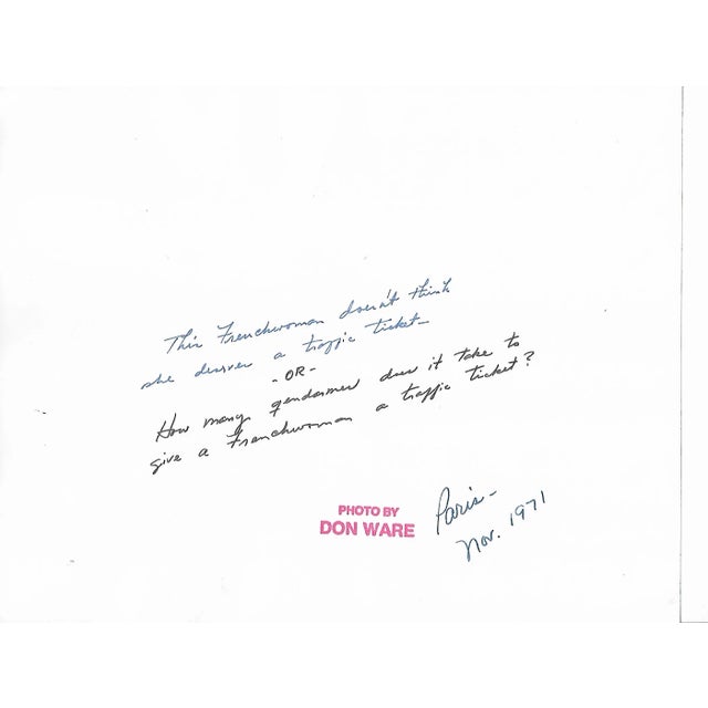 1971 Paris Street Scene Photograph by Don Ware | Chairish