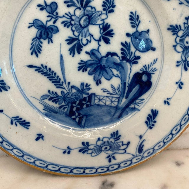 18th Century Blue and White Dutch Delft Plate or Charger | Chairish
