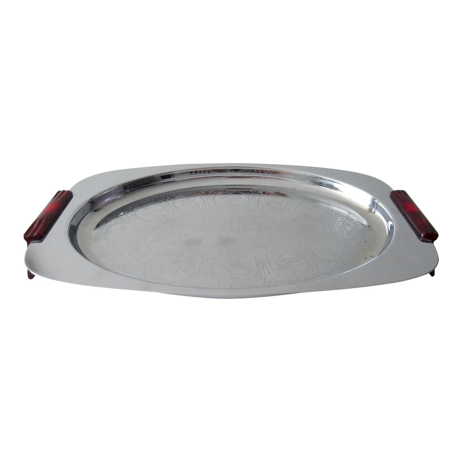 C.1950's Mid-Century Atomic Chrome & Bakelite Red Handled Bar/Serving ...