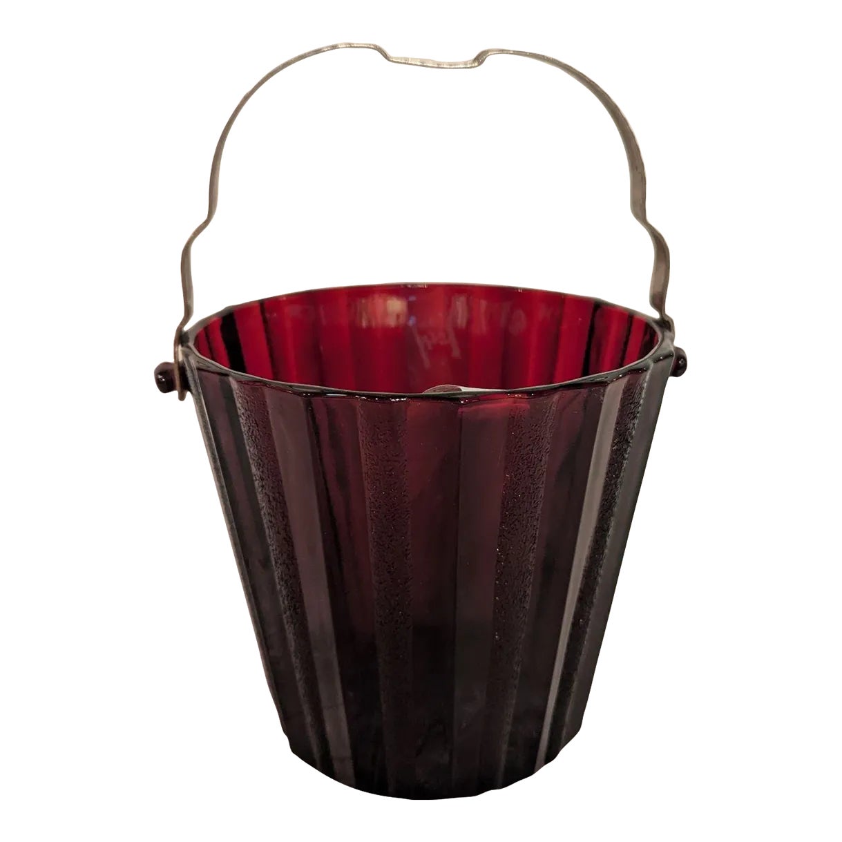 1930s Ruby Red Ice Bucket | Chairish