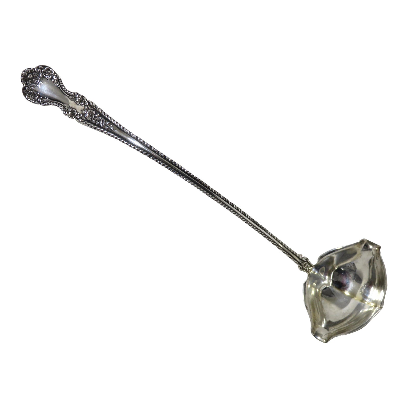 Large Antique American Sterling Silver Punch Bowl Ladle by Gorham ...