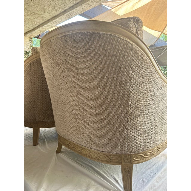 Late 20th Century Neoclassical Flair Gold Club Chairs by Bernhardt- a ...