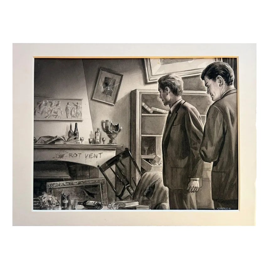 Charles Burki, The House That Waited Original Crime, 1965, Paper | Chairish