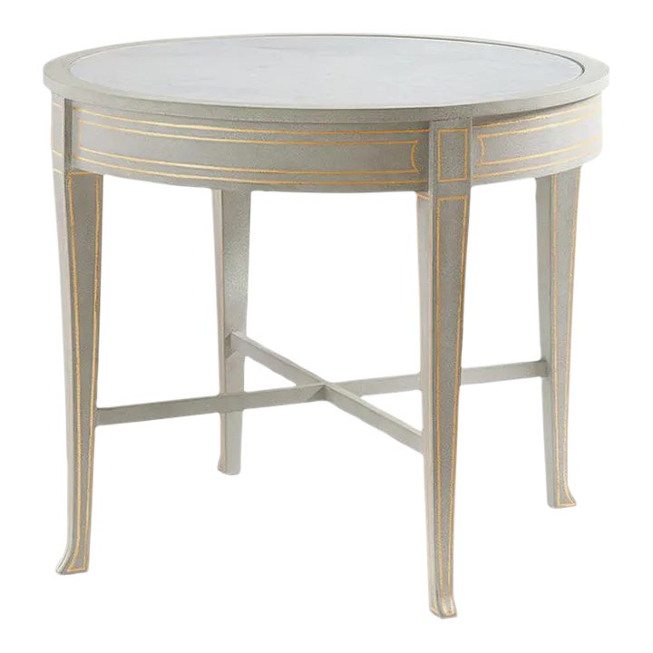 Grey Painted Round Side Table | Chairish