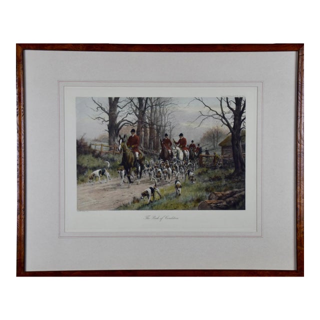 Engraving of a British Fox Hunting Scene "The Pink of Condition", 1909 ...