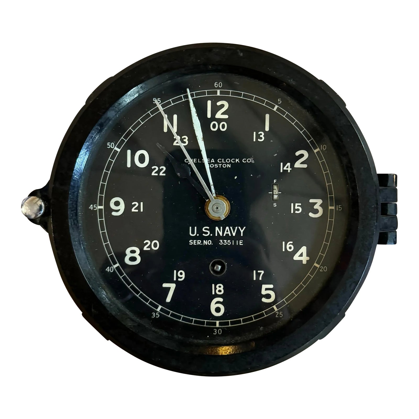1940s Navy Chelsea Boston Co Clock | Chairish