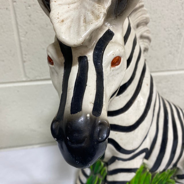 Vintage Hollywood Regency Resin Zebra Sculpture | Chairish