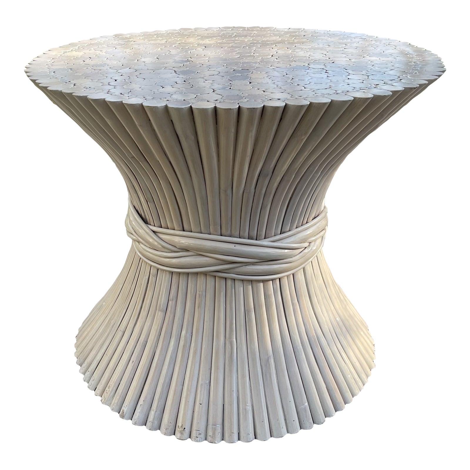 Late 20th Century McGuire Sheaf of Wheat Table | Chairish