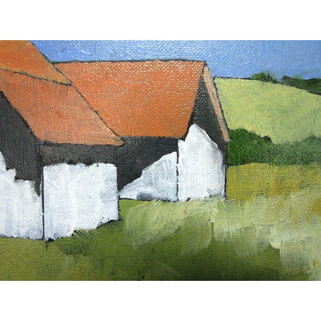 Salinas White Barns Lynne French, California Hills Landscape Signed ...