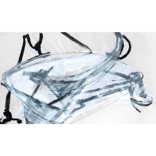 Contemporary Abstract Nude Figure Drawing in Charcoal | Chairish