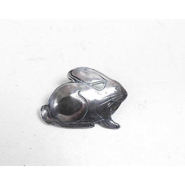 Vintage Kit Carson Engraved Sterling Silver Rabbit Bunny Pin | Chairish