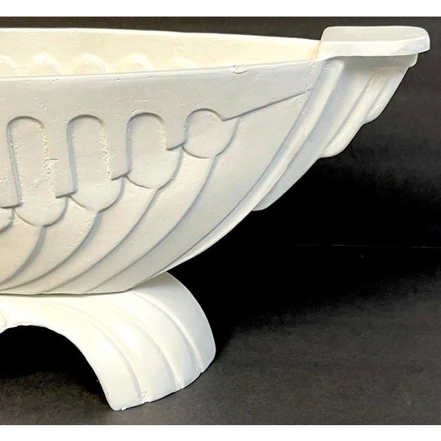 Art Deco Channeled & Arch Design Oval Garden Urns - A Pair | Chairish