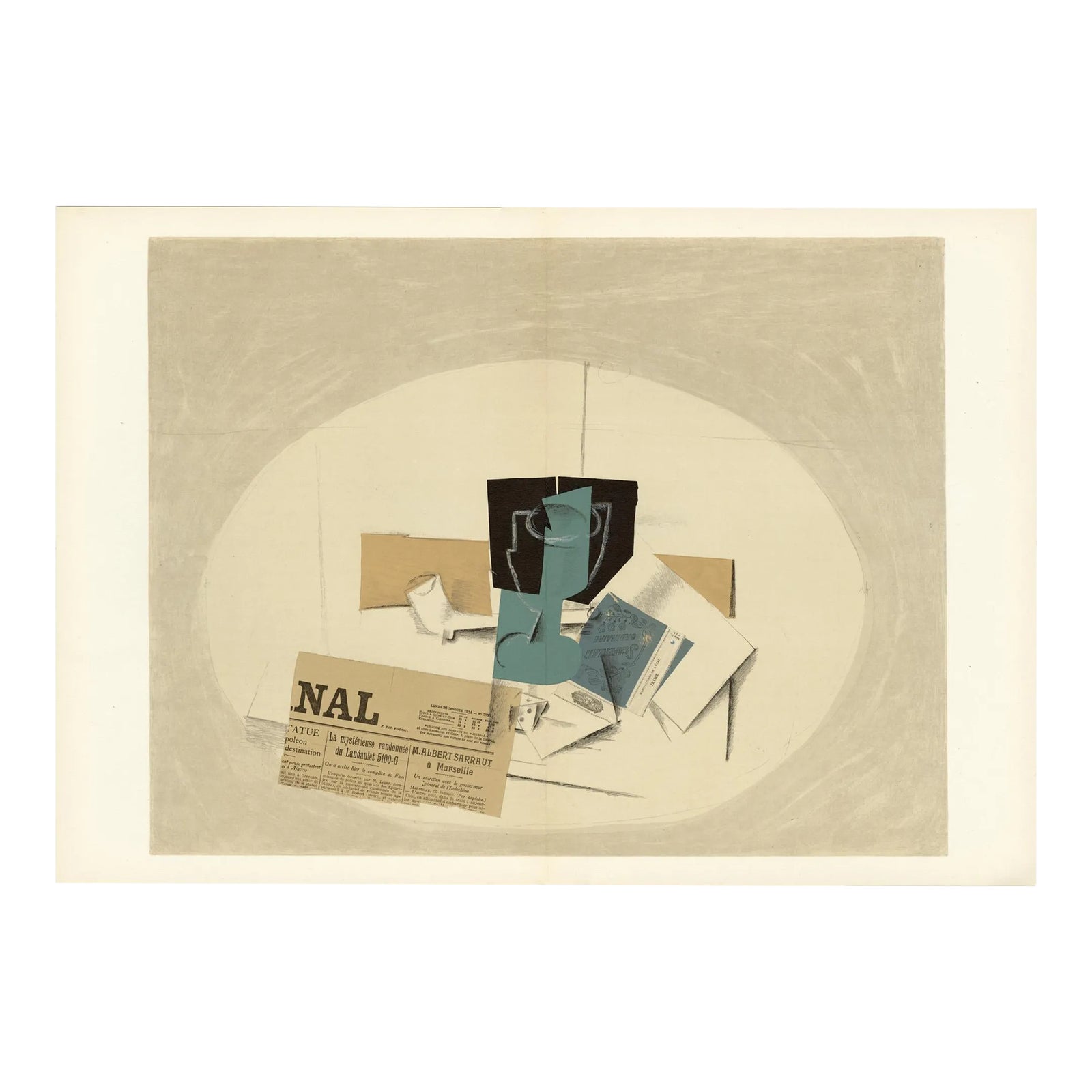 "Papiers Colles V" - Vintage Georges Braque Lithograph (1963) | Chairish