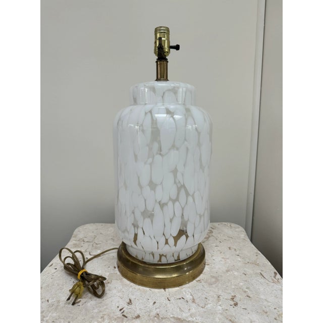 Vintage Frederick Cooper Murano Cumulus Art Glass Table Lamp | Chairish