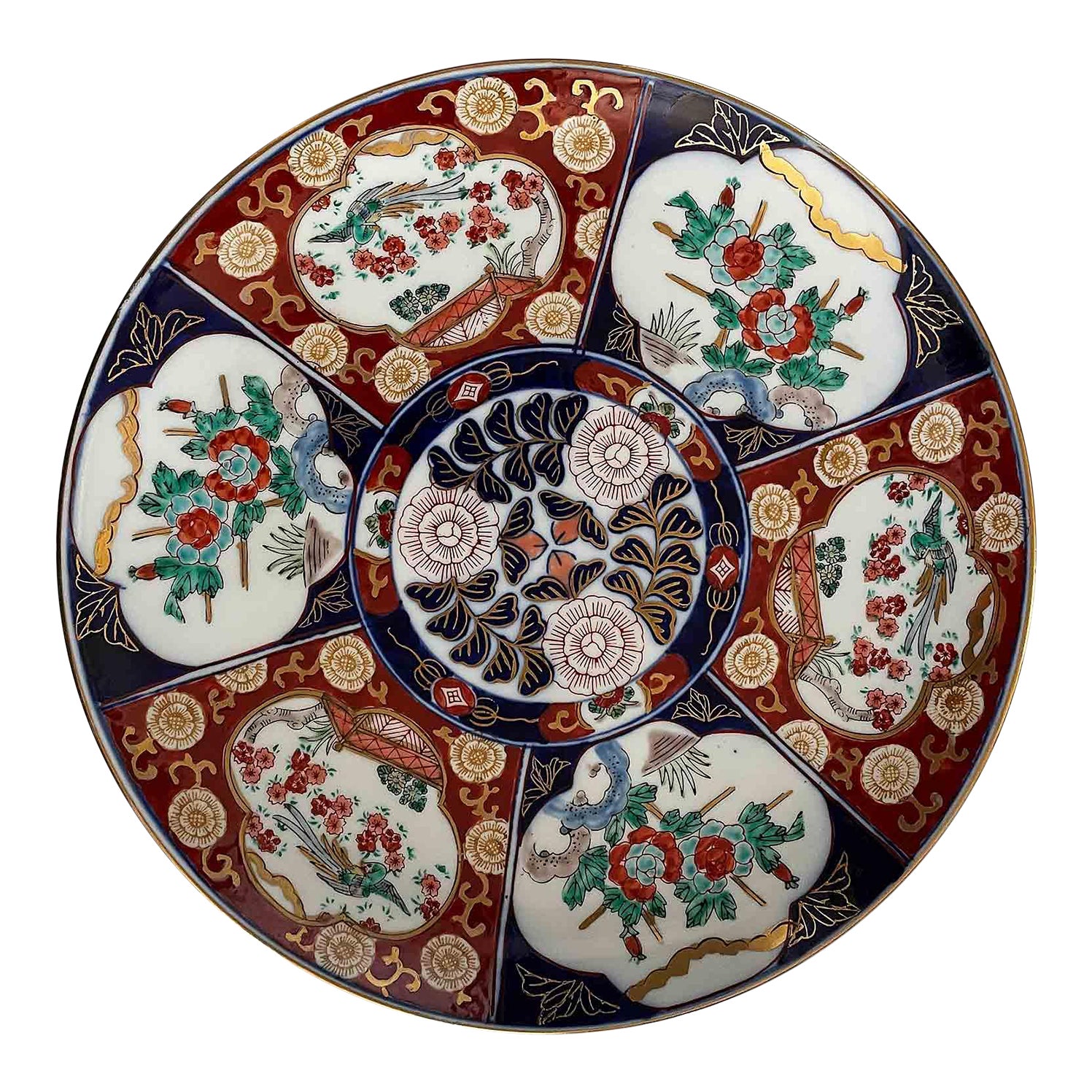 Vintage Imari Gold Hand Painted Plate | Chairish