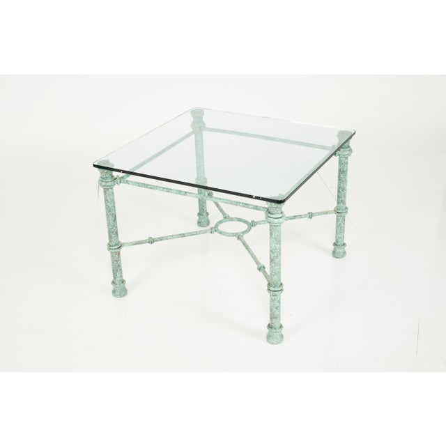 Vintage 1980s Square Verdigris End or Coffee Table | Chairish