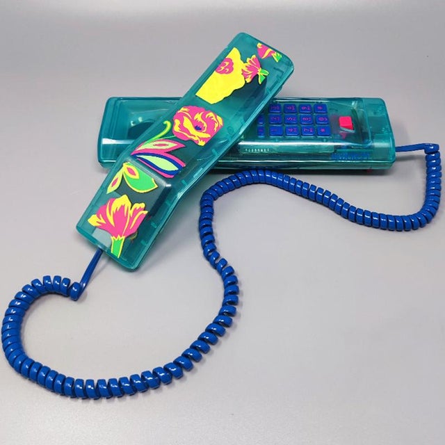 1990s Memphis Style Swatch Twin Phone "Deluxe" | Chairish