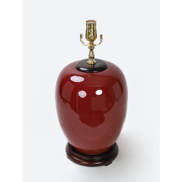 20th Century Chinese Style Red Oxblood Glaze Lamp | Chairish