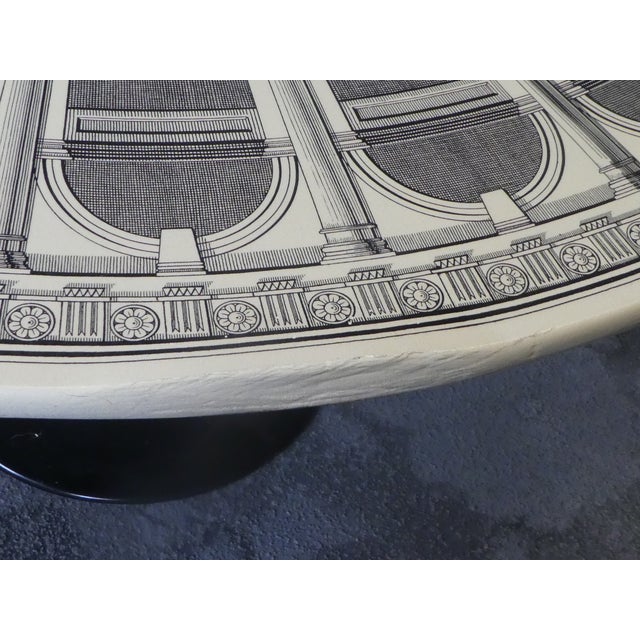 Neoclassical Fornasetti Black and White Coliseum Dining Table | Chairish
