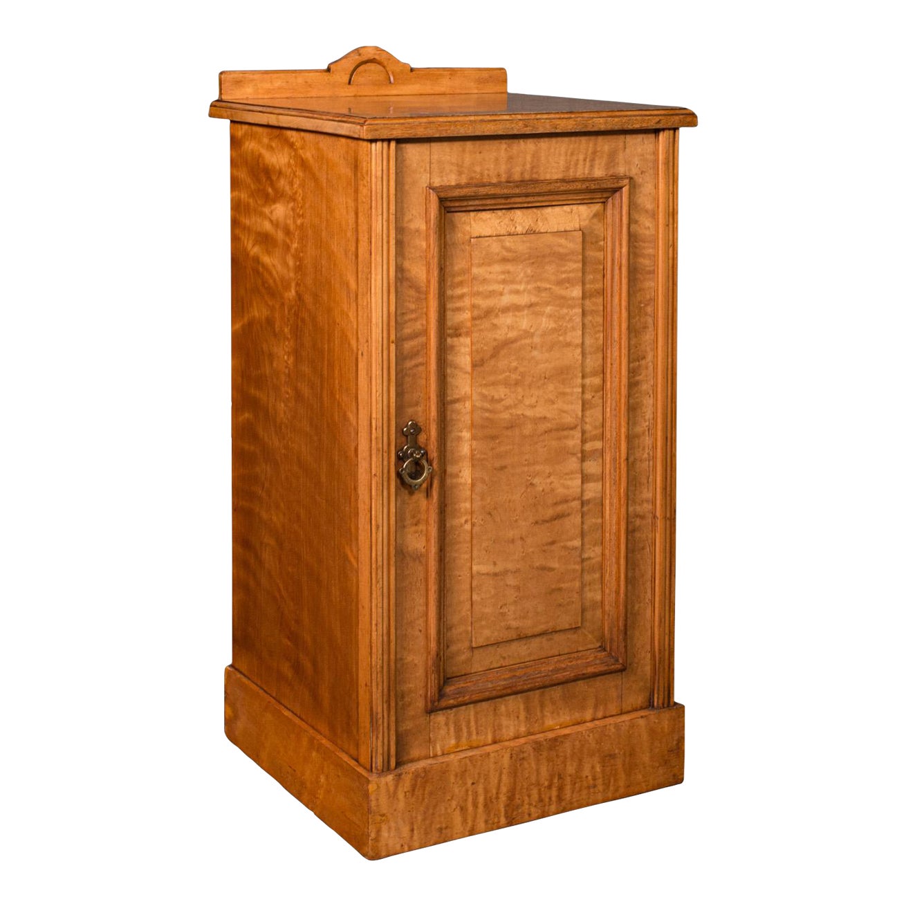 1890s Antique Victorian Scottish Satinwood Nightstand | Chairish