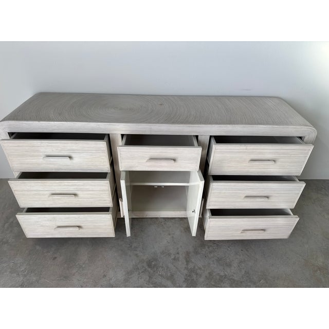 1970s Vintage Gabriella Crespi Style Pencil Reed Rattan Dresser | Chairish