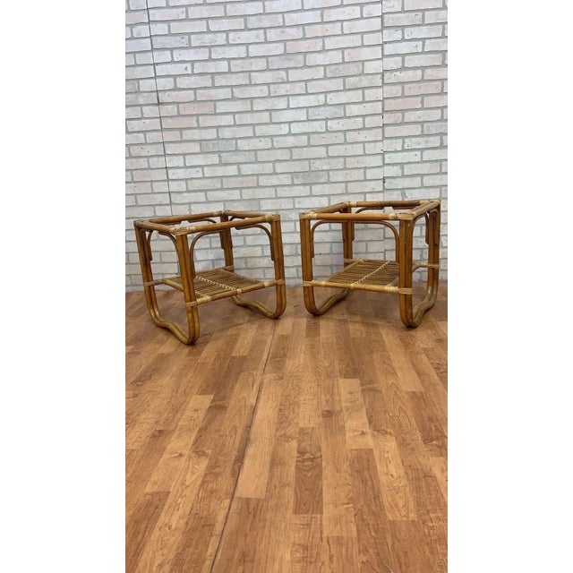 Mid-Century Italian Franco Albini Style Rattan & Bamboo Seating $ Side ...