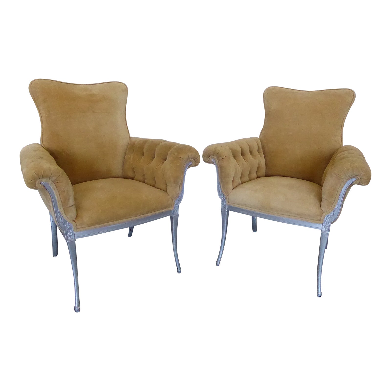 1940s Dorothy Draper Style Hollywood Regency Club Chairs - a Pair ...