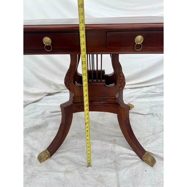Mid 20th Century Console Table Lyre Violin Double Harp Pedestal Base ...