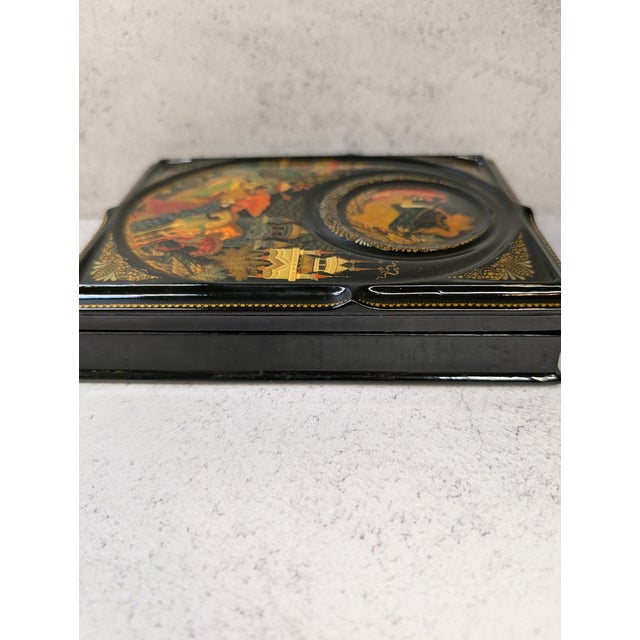 Large Palekh-Style Lacquer Box – “Firebird” Folktale – Hand-Painted ...
