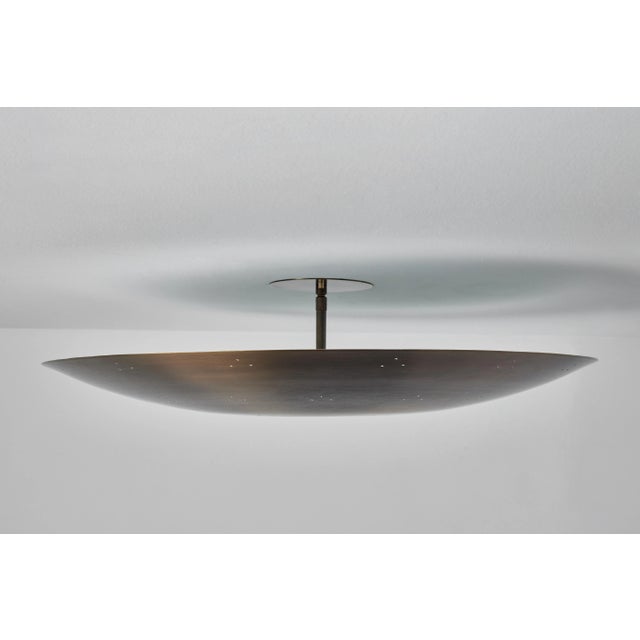 Large Two Enlighten 'Rey 26' Perforated Patinated Brass Dome Ceiling ...