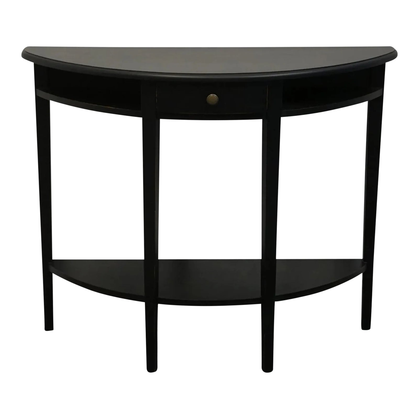 Ballard Designs Contemporary Modern Black Painted 40" Accent Demilune ...