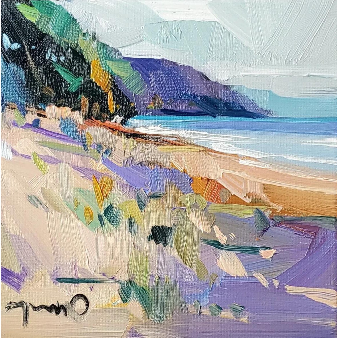 Contemporary Abstract Expressionist Seascape Oil, Framed | Chairish