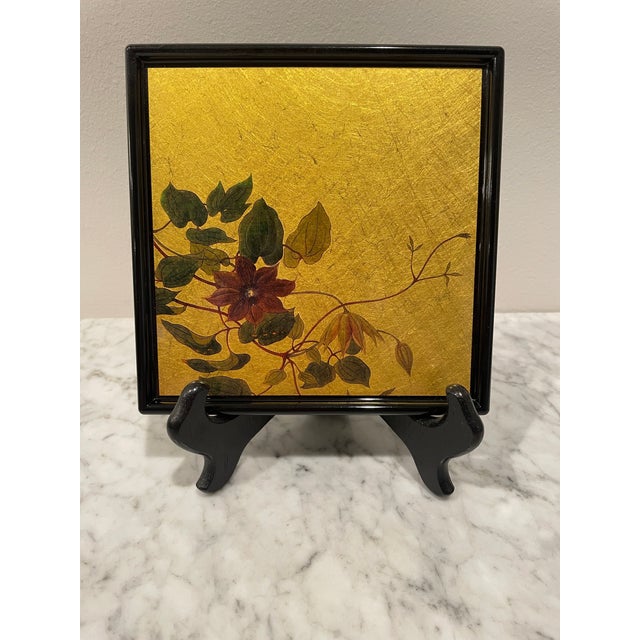 Vintage Lacquer Japanese Square Plates- Set of 5 | Chairish