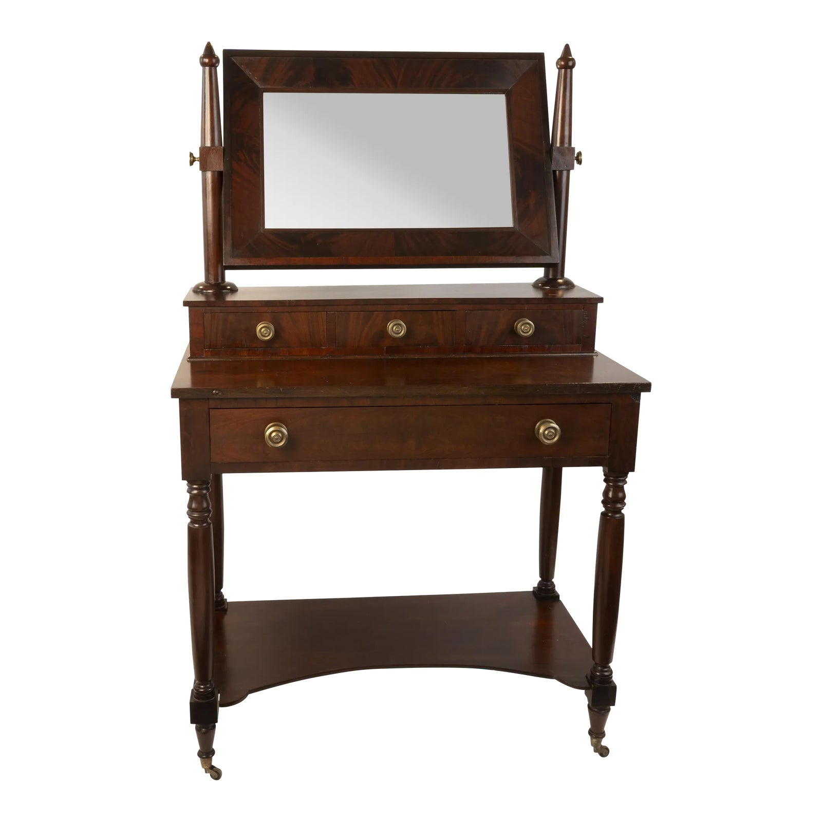 Early 19th Century American Empire Classical Mahogany Dressing Table ...