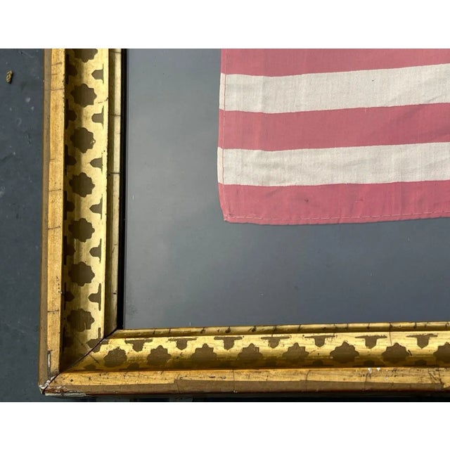 Antique Framed Silk Flag Circa 1890 Flag in Antique Gold Leaf Frame 45 ...