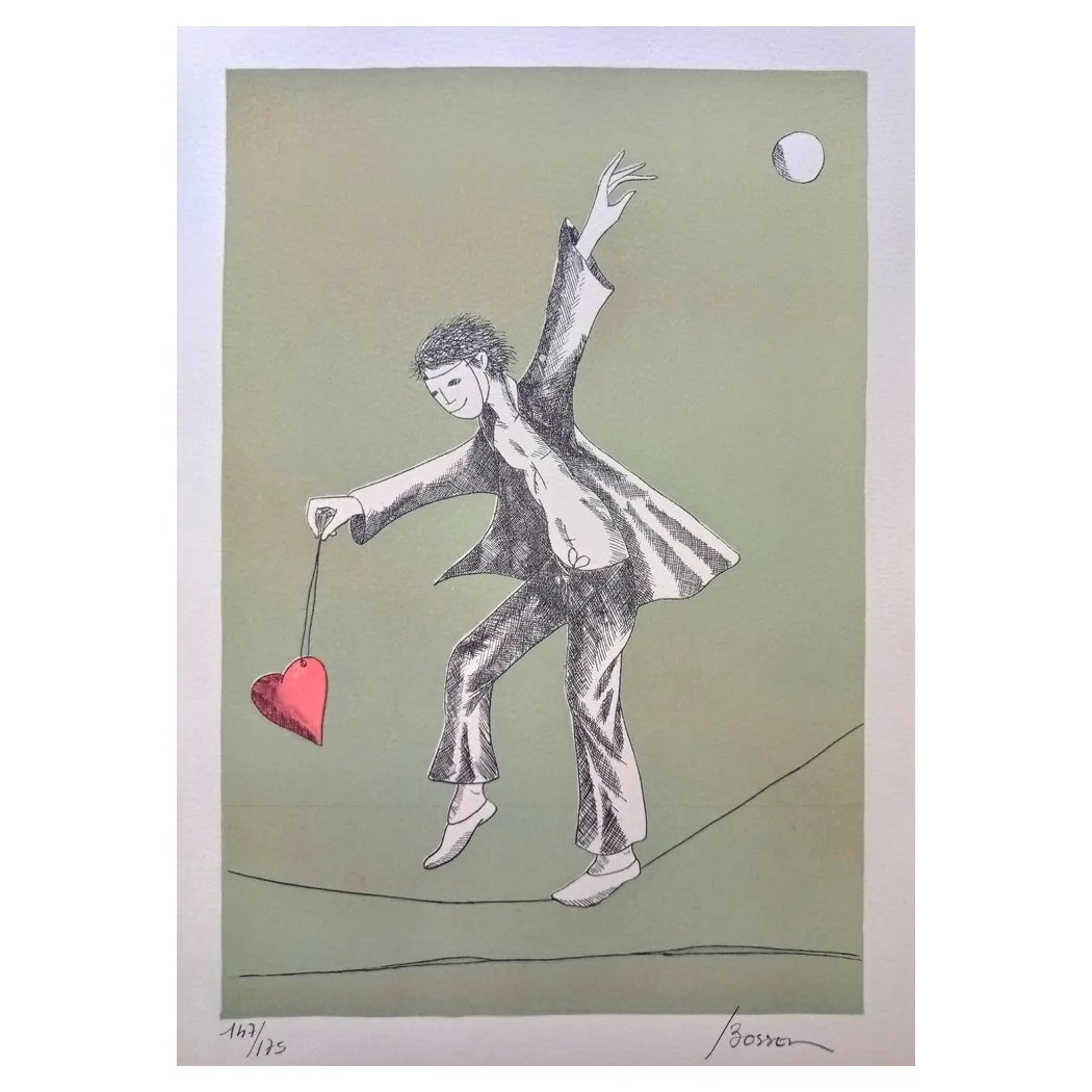 Jacques Bosser, The Heart Dancer 6 (Funambule), Original Lithograph ...