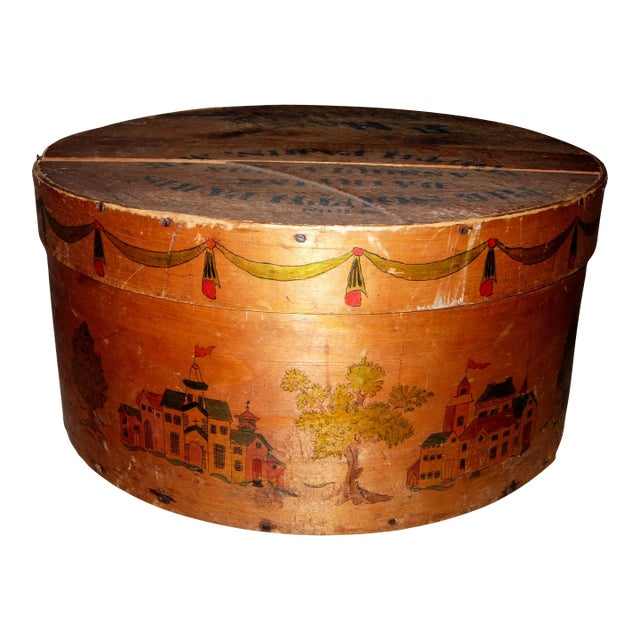 Large Hand-Painted Vintage Cheese Box | Chairish